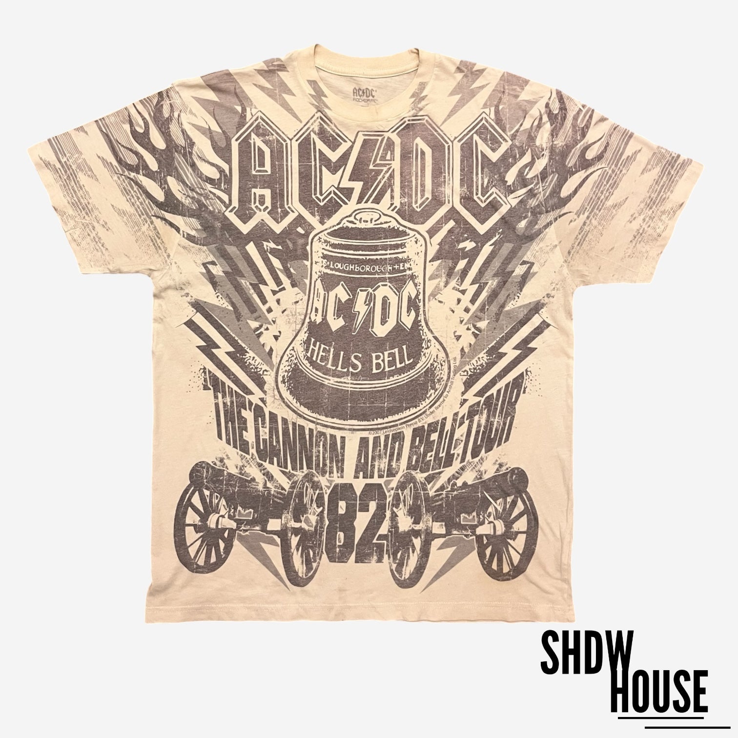 AC/DC 2007 Rockwear Cannon and Bell Tour Tee in Cream – SHDWHOUSE